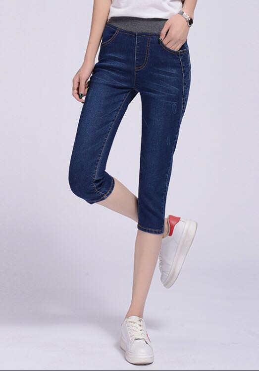 Dark Blue Capri Jeans Sale!, Women's Fashion, Bottoms, Jeans & Leggings ...