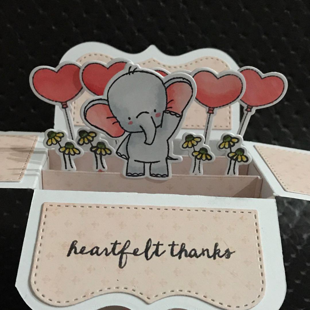 Handmade thank you box card, Hobbies & Toys, Stationery & Craft ...