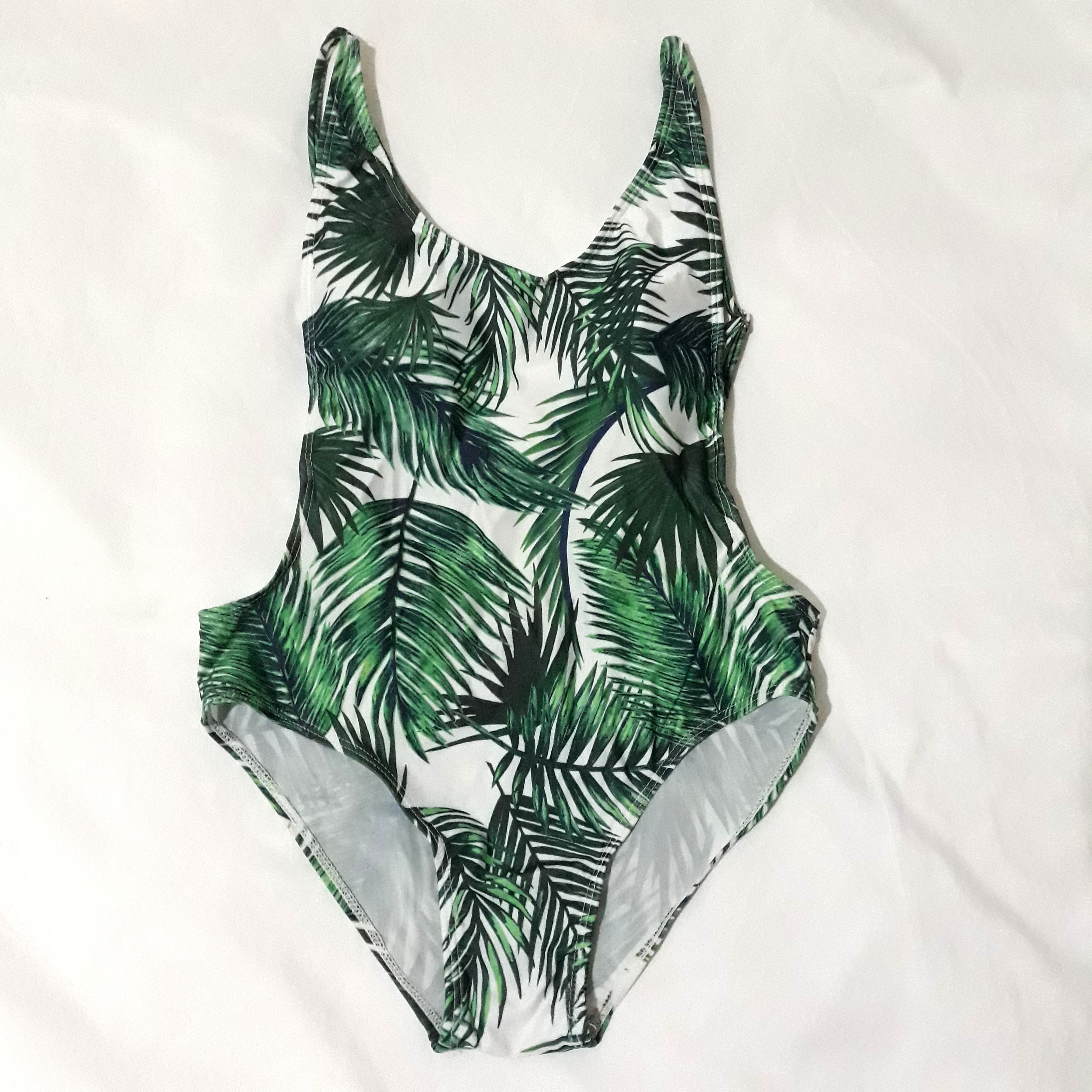 Leafy Tropical One Piece Swimsuit, Women's Fashion, Swimwear, Bikinis ...