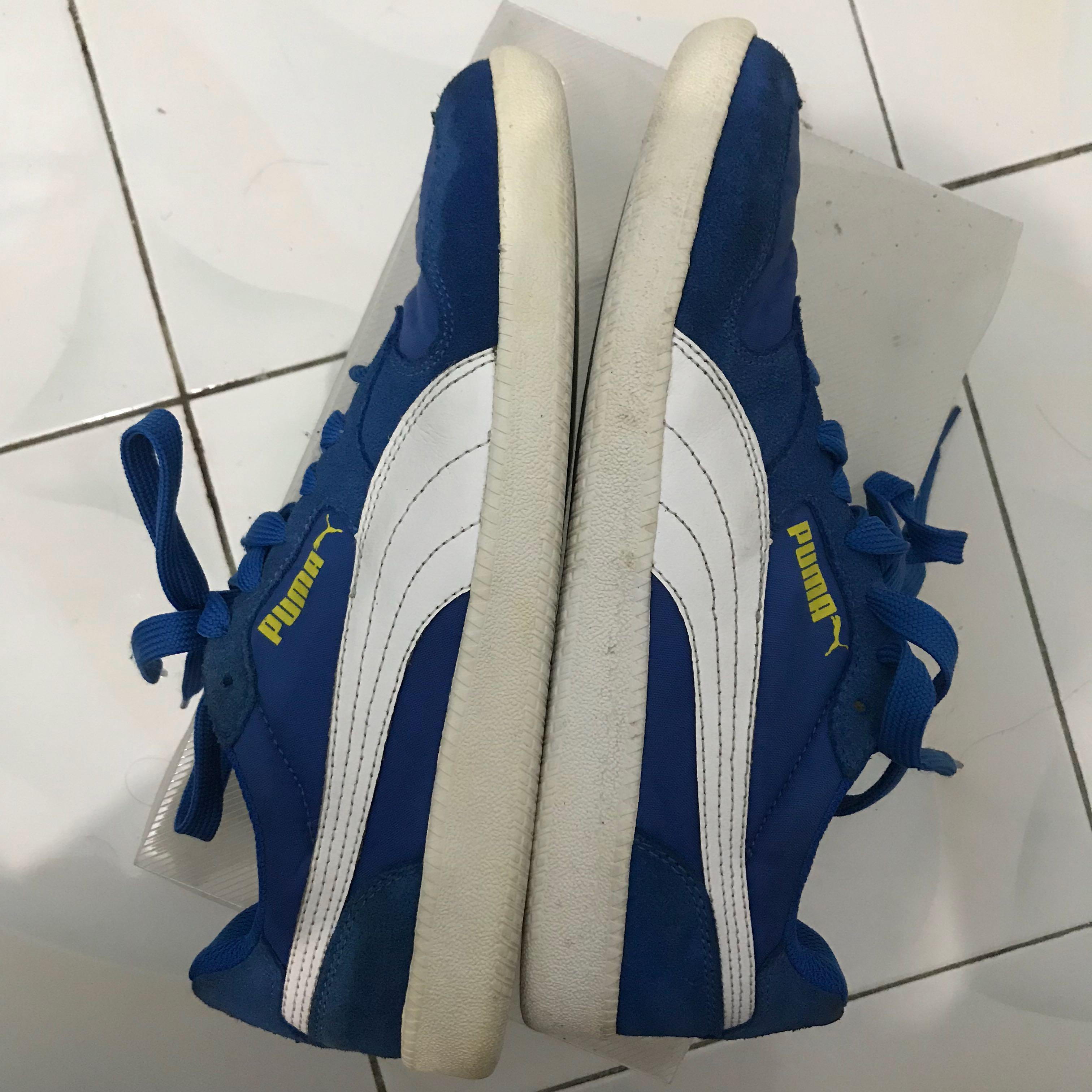 Puma Blue Shoes (Original), Men's Fashion, Footwear, Slippers & Slides ...