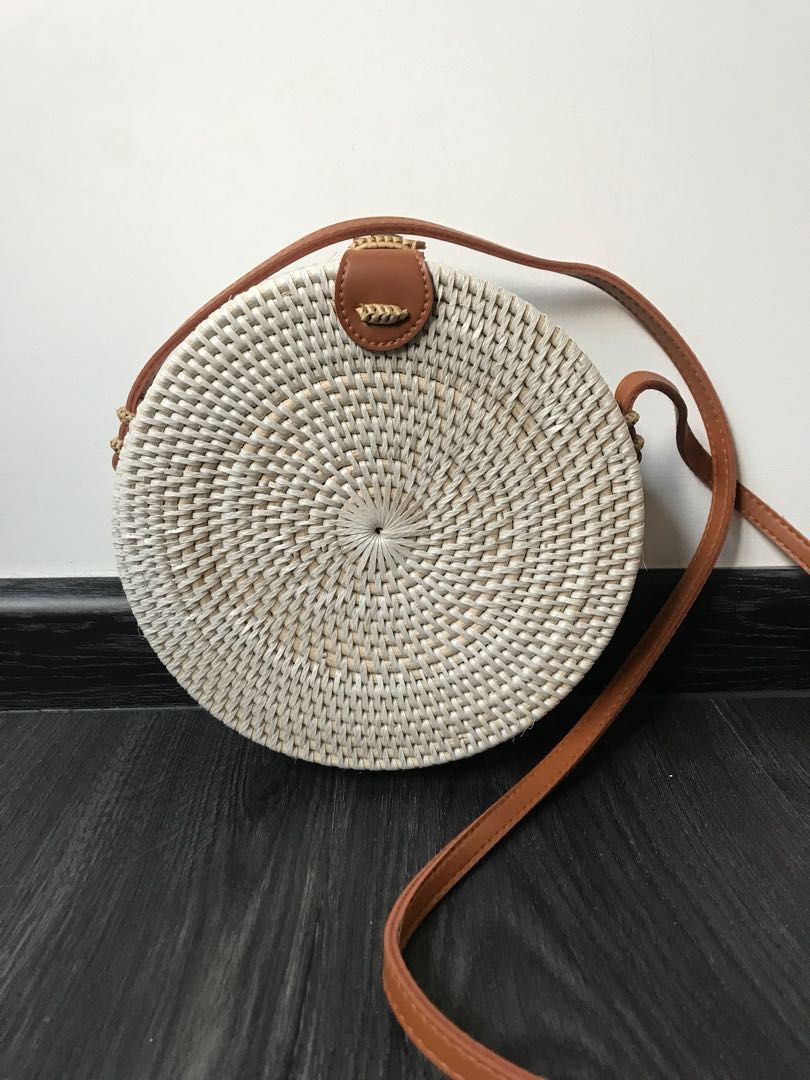 Round rattan bag, Women's Fashion, Bags & Wallets, Cross-body Bags on ...