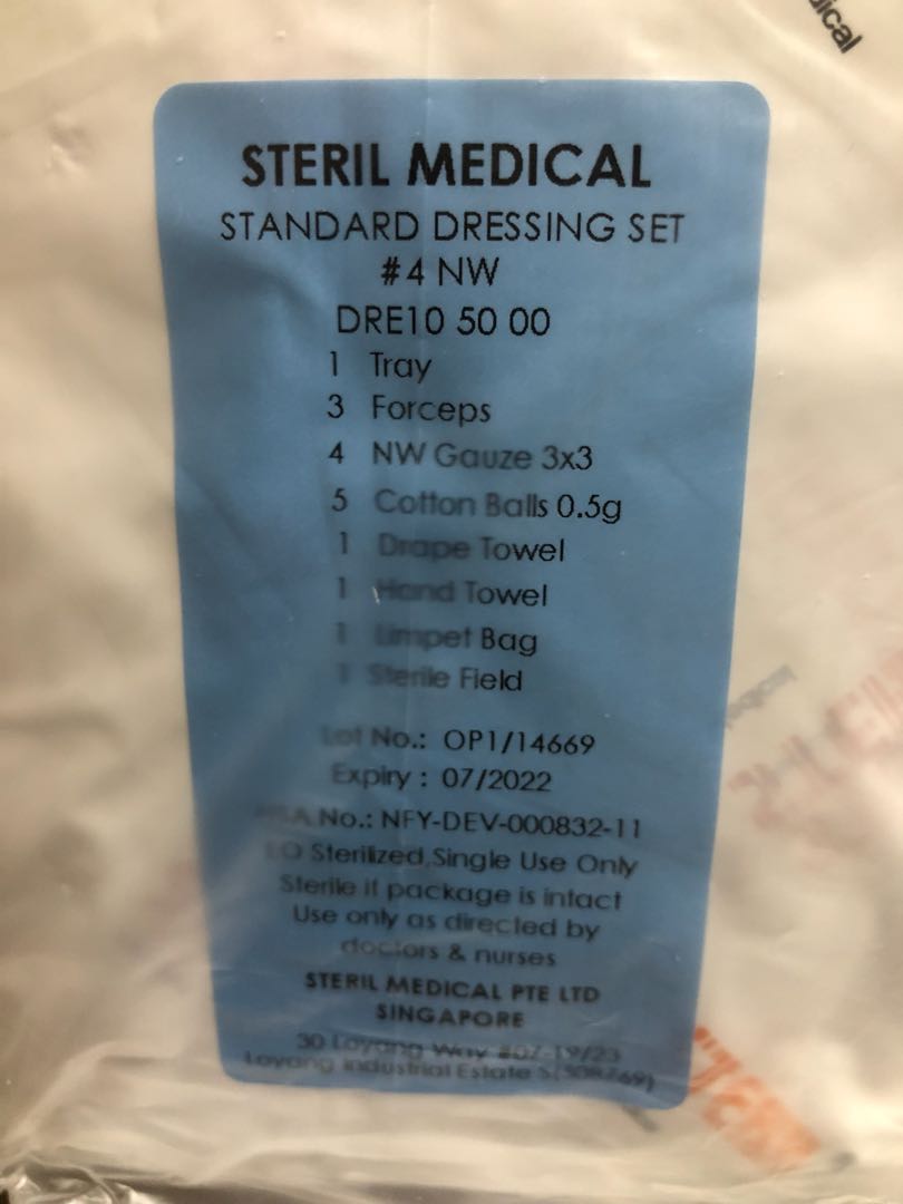 Steril Medical Standard Dressing Set, Health & Nutrition, Medical ...