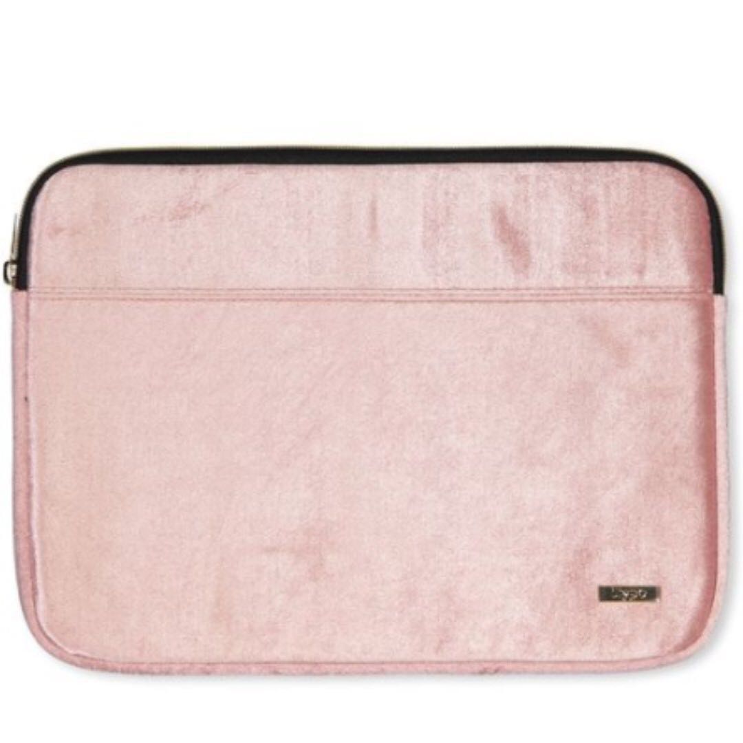 Typo Pink Velvet Laptop Case, Everything Else on Carousell