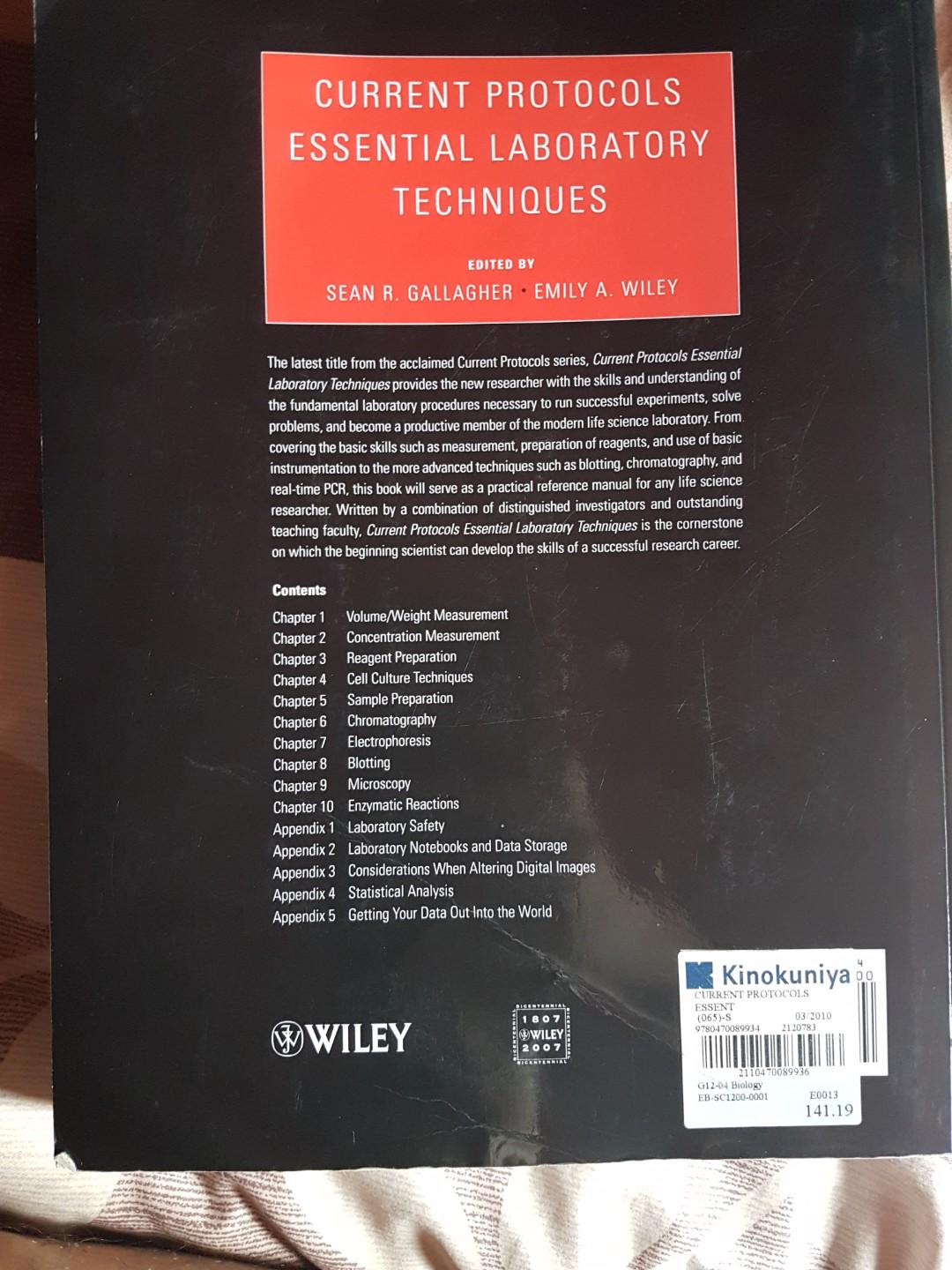 Current Protocols Essential Laboratory Techniques, Computers & Tech ...