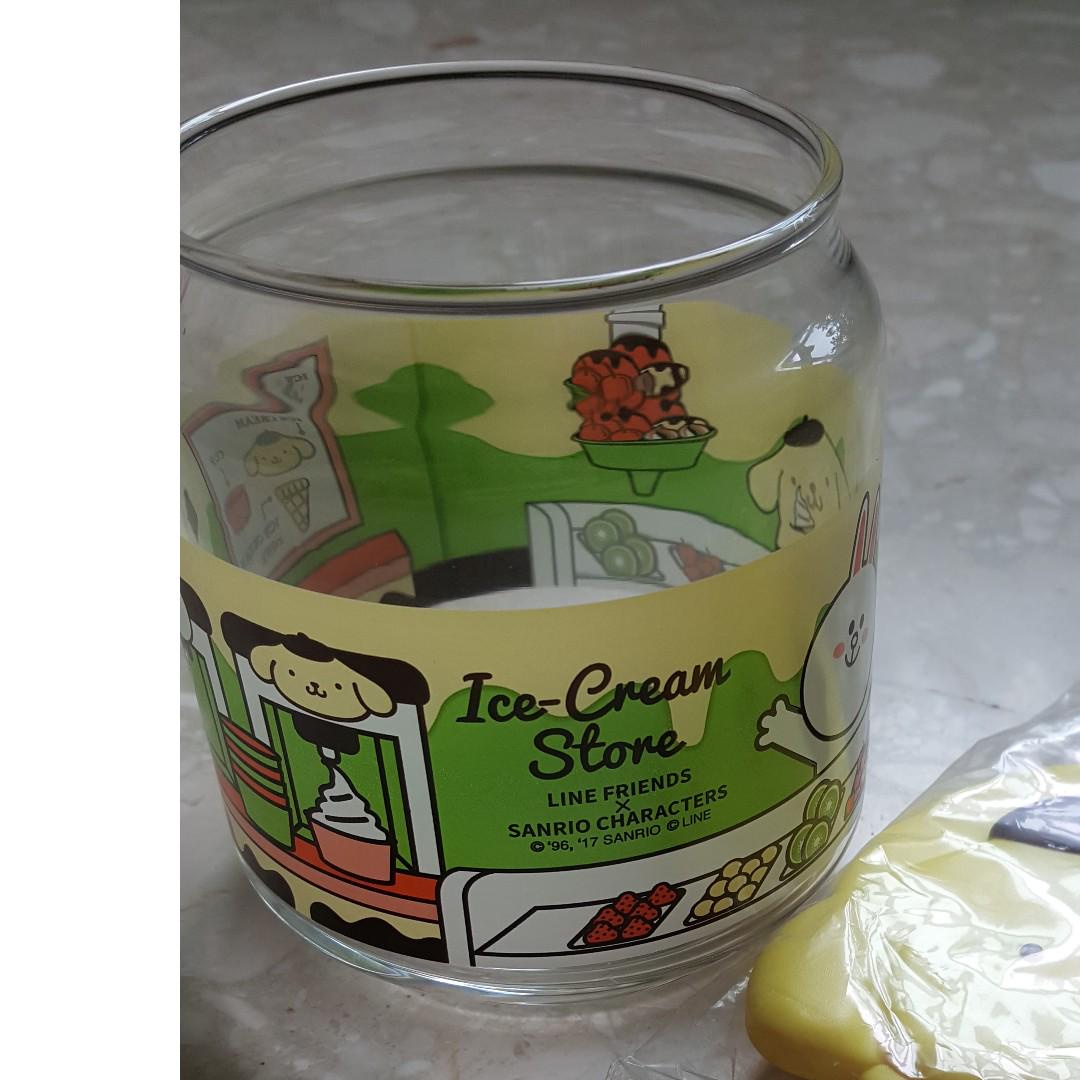 |Line Friends x Sanrio| Pompompurin Glass Container 7-11, Hobbies ...