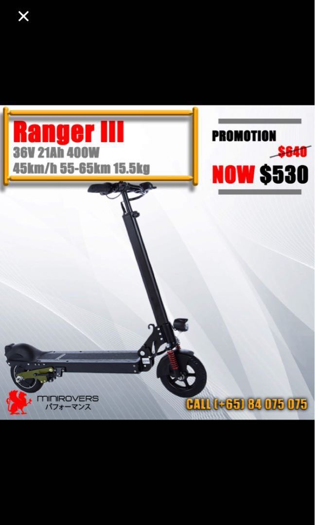 Ranger 3 e scooter, Sports Equipment, PMDs, E-Scooters & E-Bikes, E ...