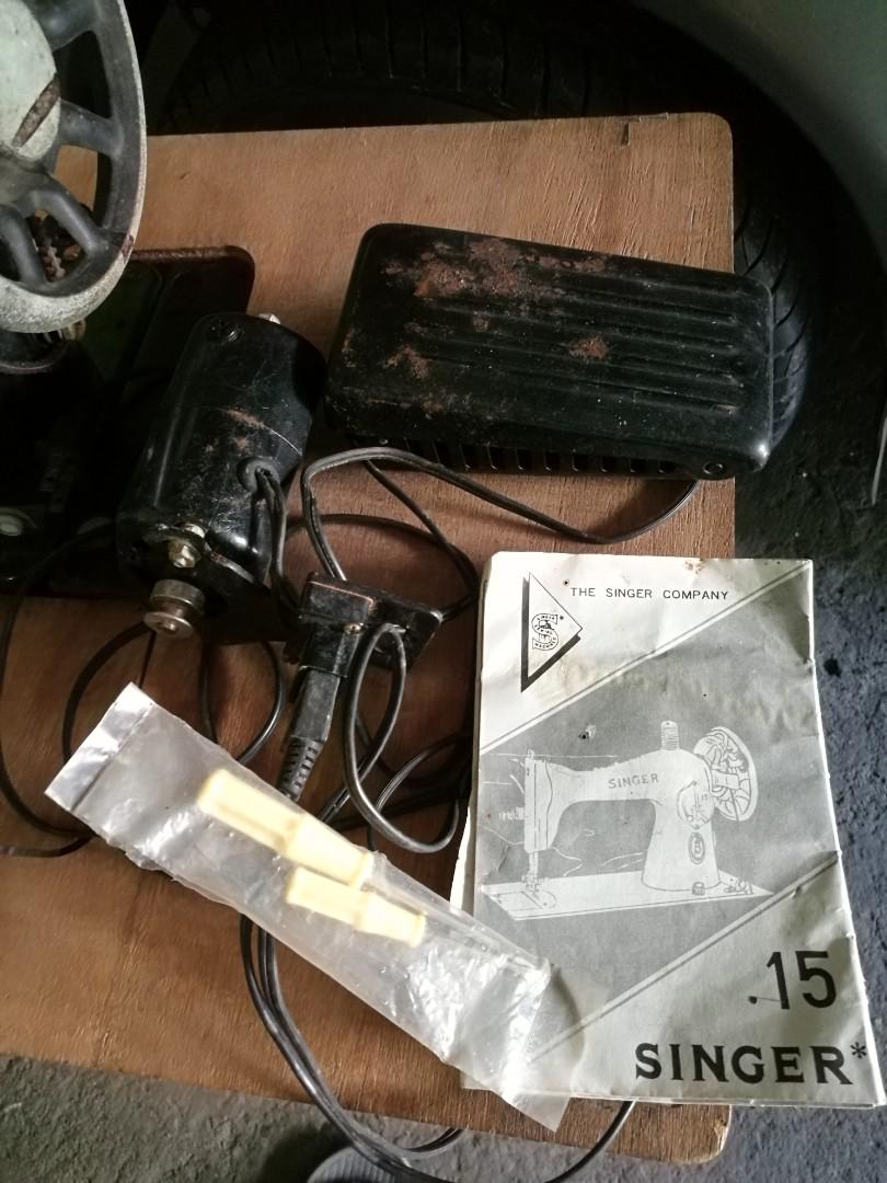 Antique Singer Sewing Machine with Motor, Babies & Kids, Baby Nursery ...