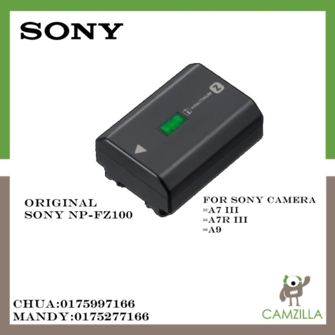 ORIGINAL SONY BATTERY NP-FZ100 for sony mirrorless camera -SONY A7III -SONY A7RIII -SONY A9 ...