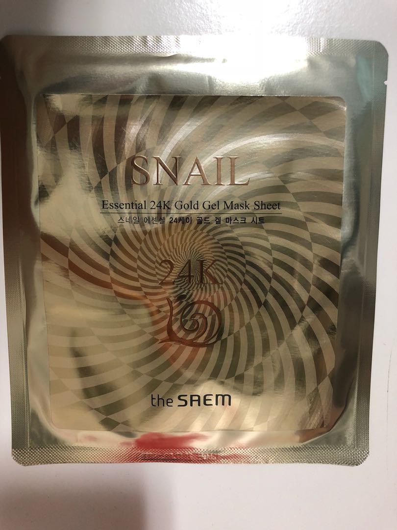 [The SAEM] SNAIL Essential 24K Gold Gel Mask Sheet, Beauty & Personal ...