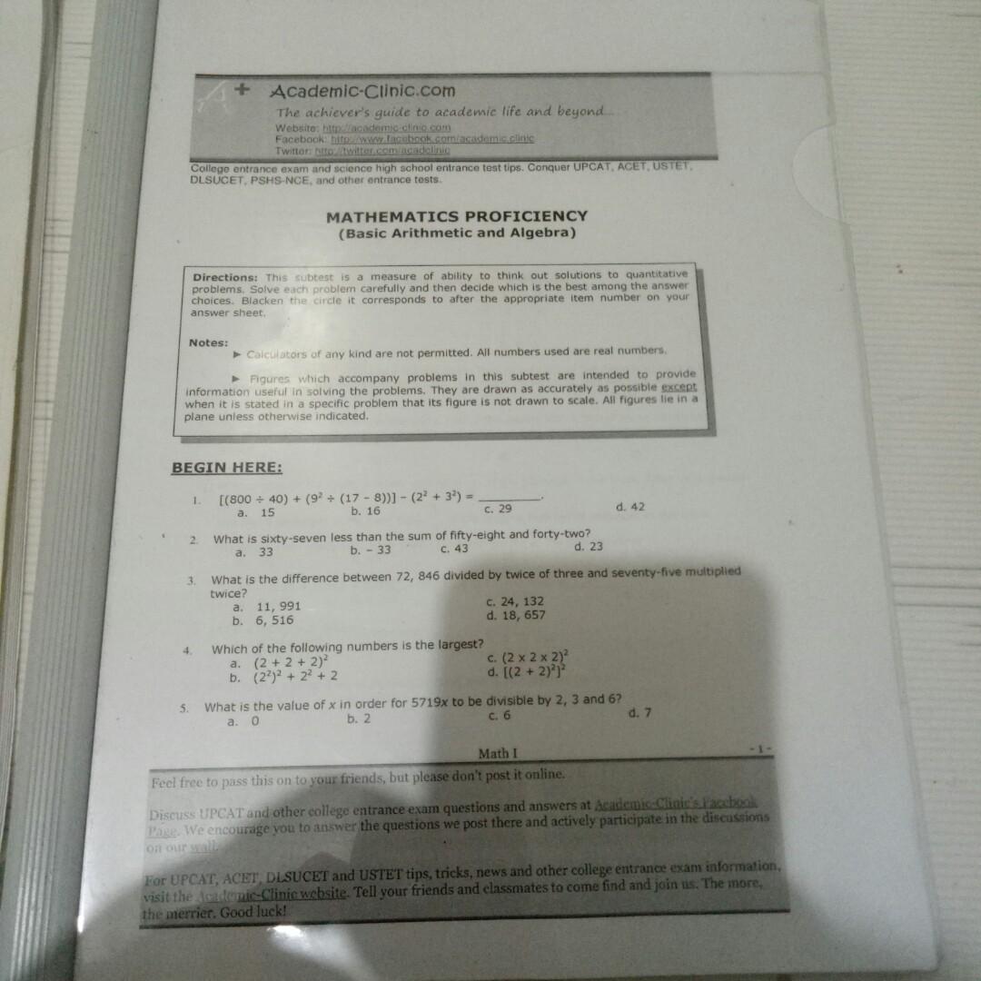 College Entrance Exams Reviewer Booklet Hobbies Toys Books College Entrance Exams Reviewer Booklet Hobbies Toys Books