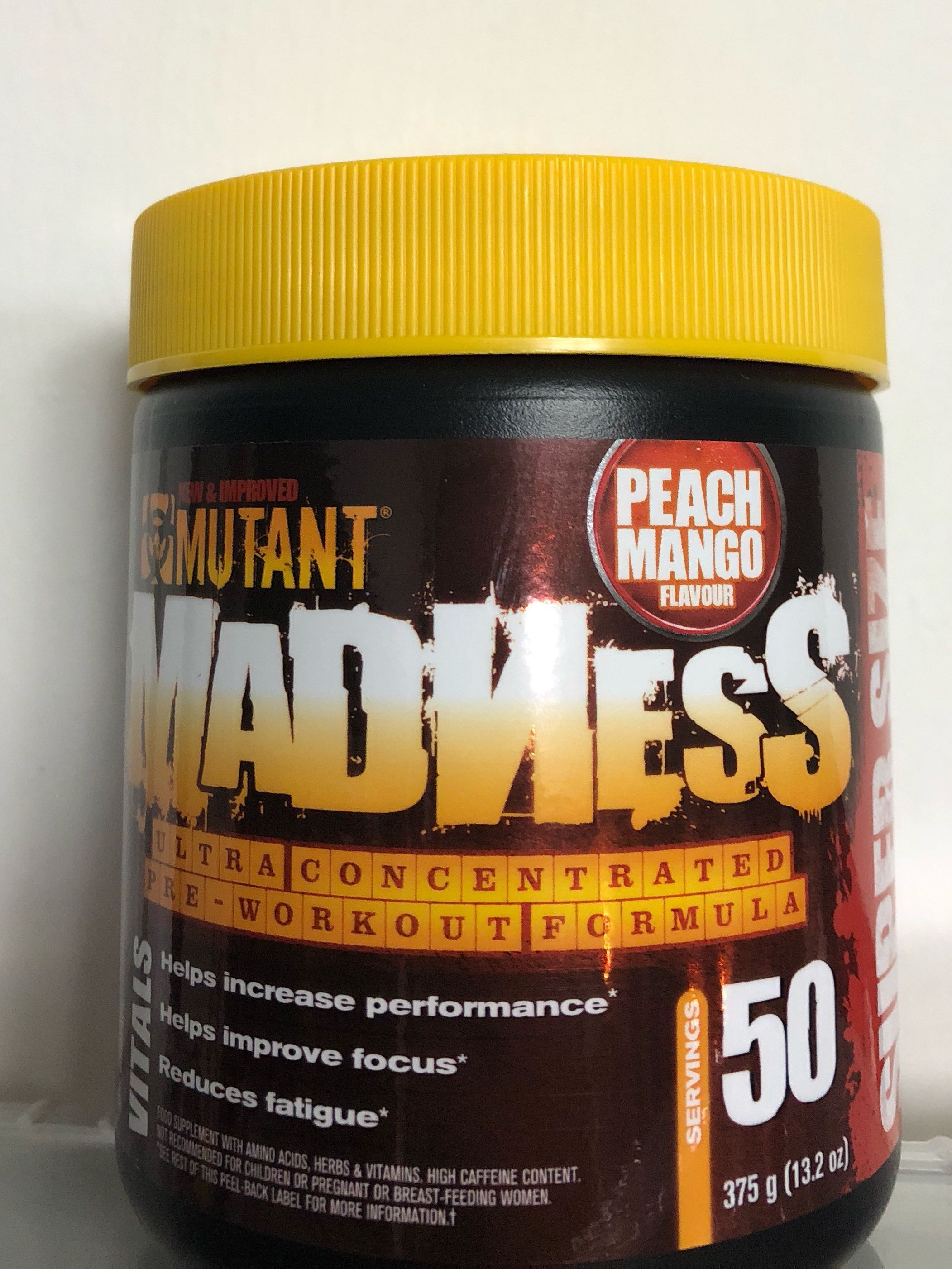 Mutant Madness Pre Workout Peach Mango Flavour, Health & Nutrition ...