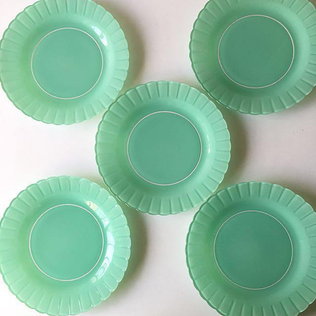 Vintage Duralex Green-Coloured Glass Plates, TV & Home Appliances ...