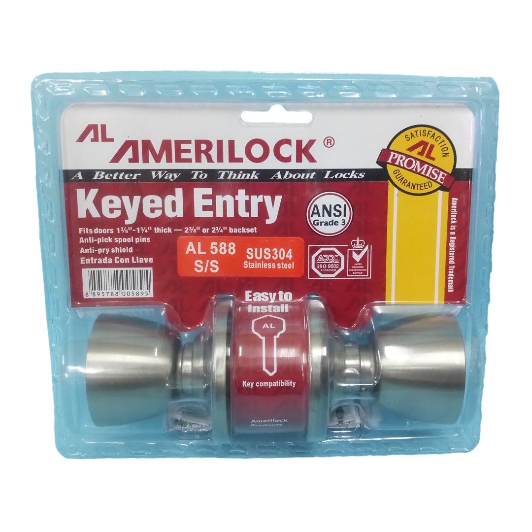 AMERILOCK door knob KEYED ENTRY lock set with 3 keys lockset, Furniture ...
