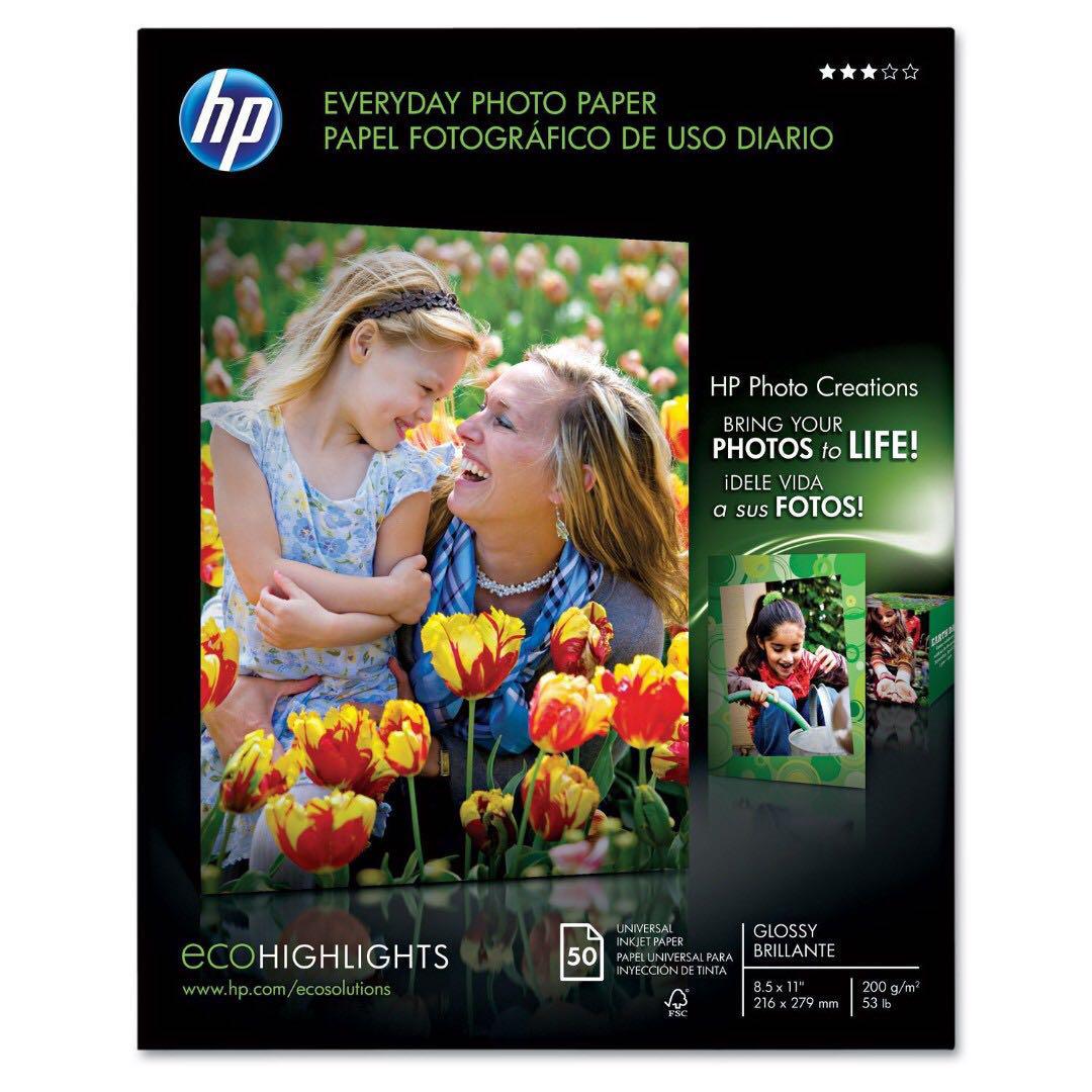 New HP Photo Paper 50 Sheets Glossy A4 Letter Size S8R High Quality ...
