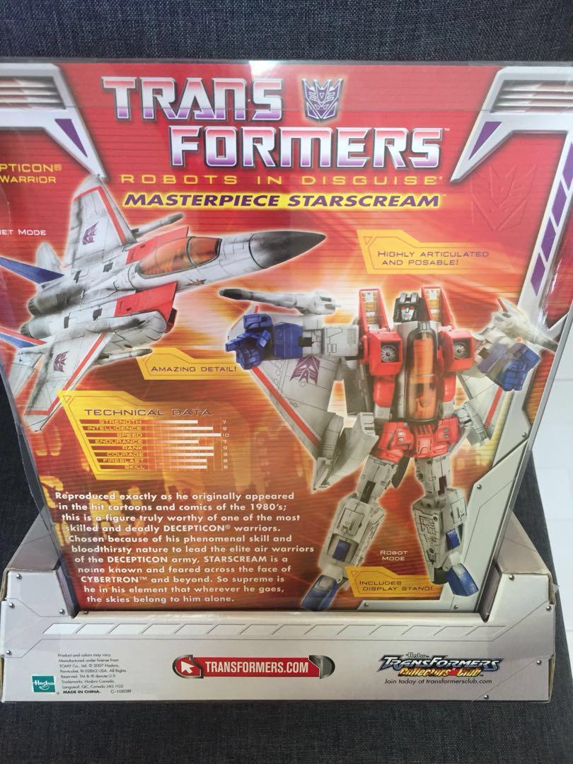 Transformers G1 Masterpiece Starscream, Hobbies & Toys, Toys & Games on ...