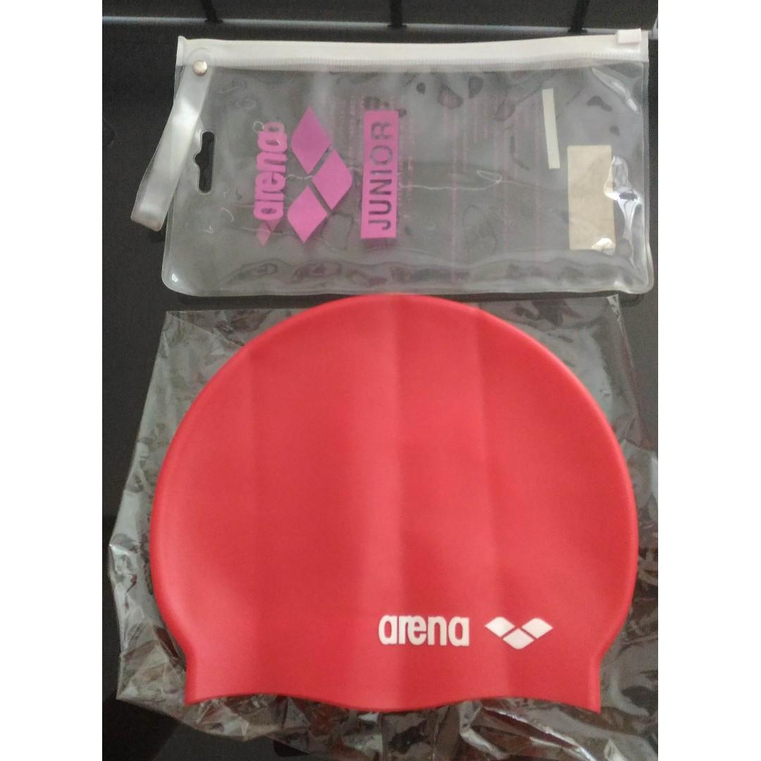 Arena Swim Cap (Junior) for children, red, Everything Else on Carousell