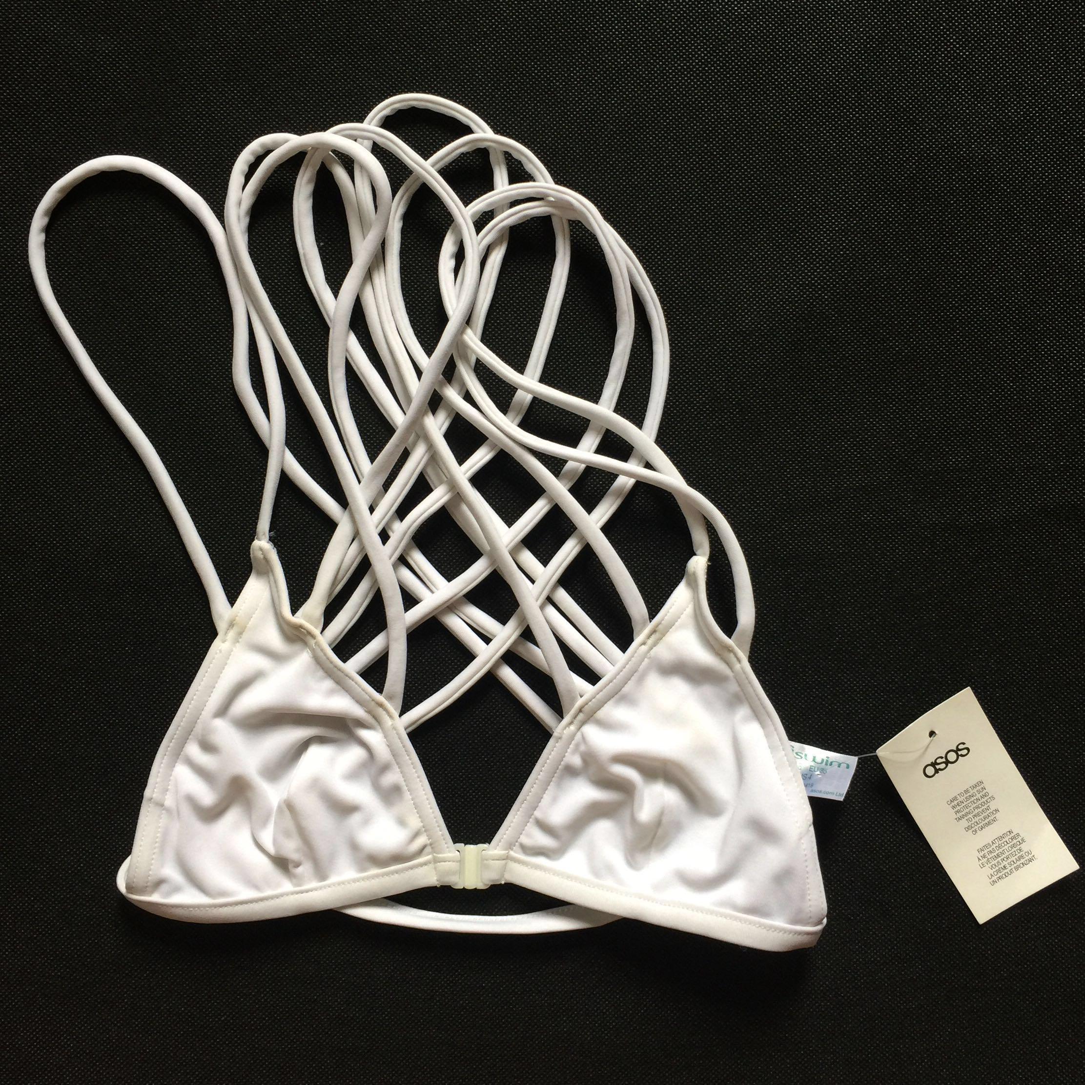 ASOS Multi Strap Lattice Triangle Bikini Top, Women's Fashion, Tops ...