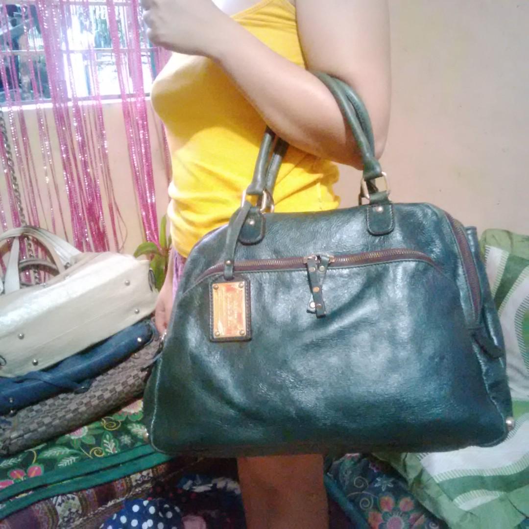 Authentic ENSOEN Made in Korea Two-way Blue-Green Bag, Women's Fashion ...