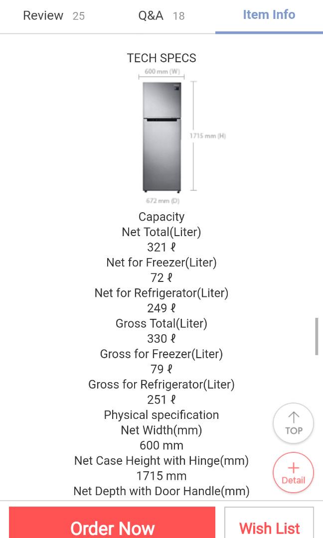 Samsung RT32FARCDSL 2door fridge with digital inverter 332L, TV & Home ...