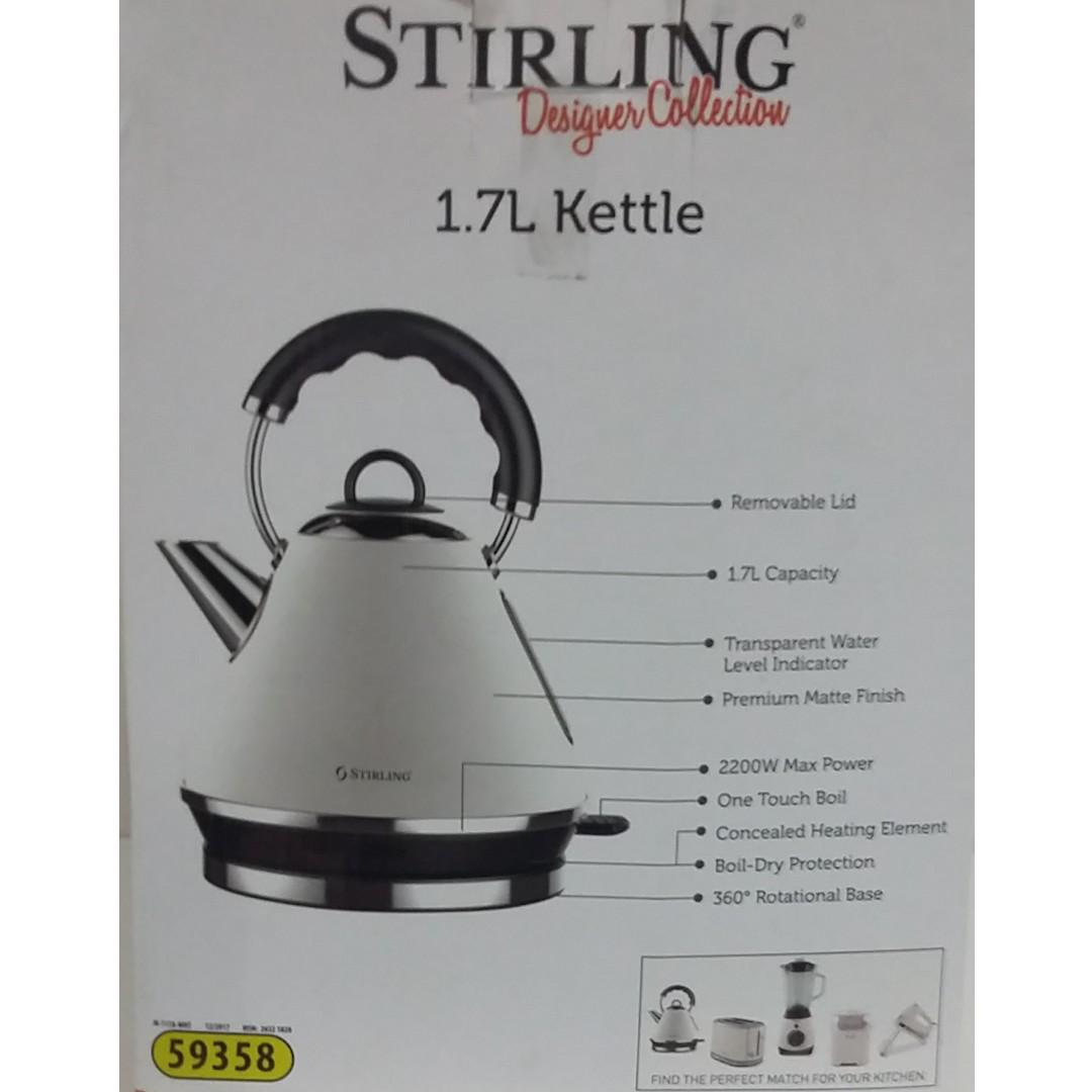 Stirling 1.7L Matte White Kettle (Designer Collection), Furniture ...