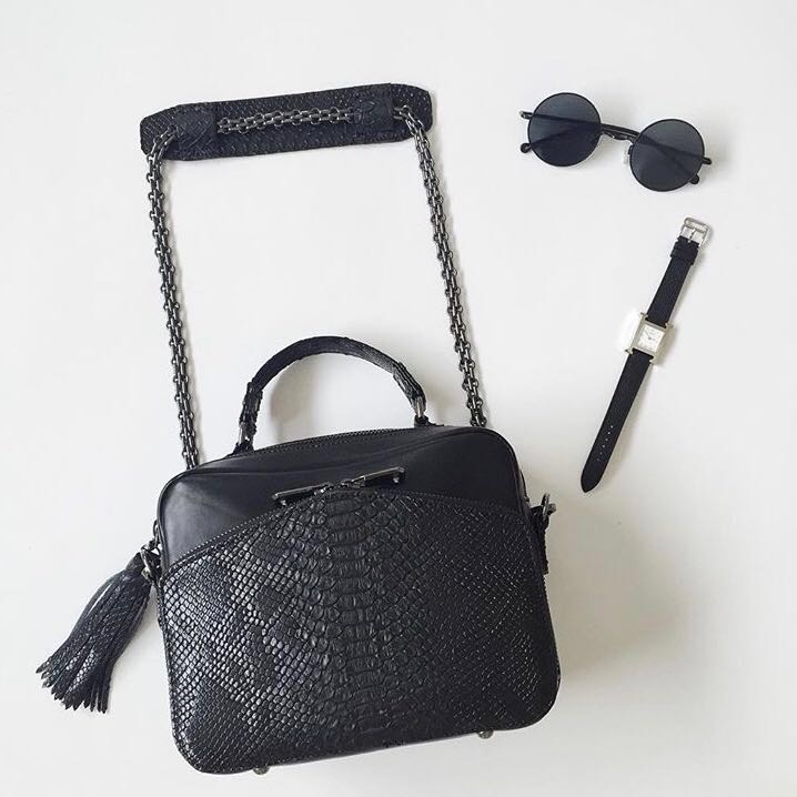 Tallulah Mini Riley in Black Python, Luxury, Bags & Wallets on Carousell