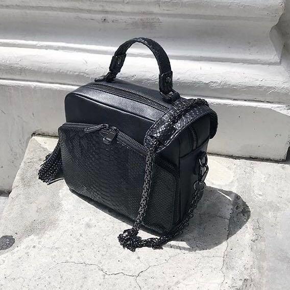 Tallulah Mini Riley in Black Python, Luxury, Bags & Wallets on Carousell