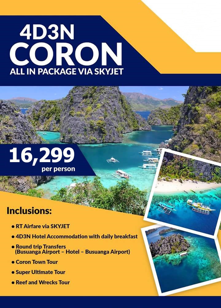 4D3N ALL-IN CORON TOUR PACKAGE via Manila, Tickets & Vouchers, Local Attractions & Transport on ...