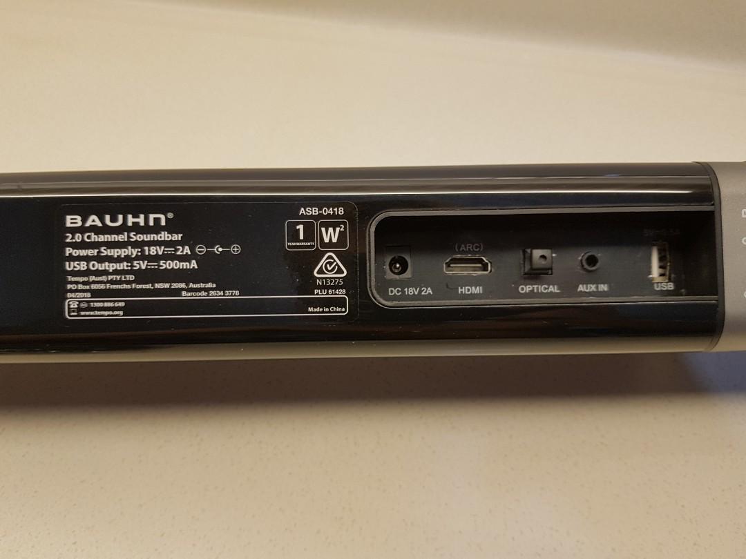 Bauhn 2.0 Channel Soundbar 2 x 15W RMS - Model: ASB-0418 (with ...
