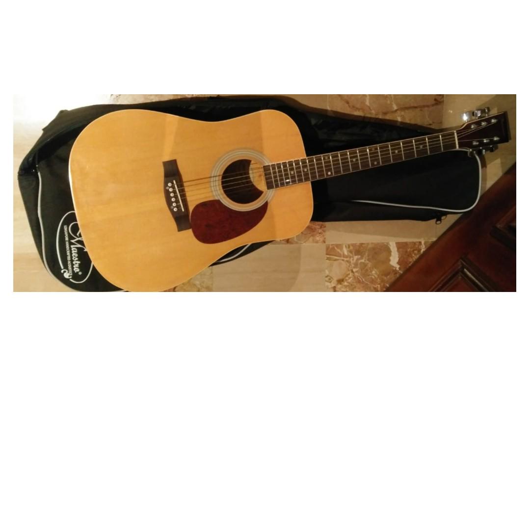 New Guitar Burswood Acoustic guitar JW-410 with bag and Stand, Music ...