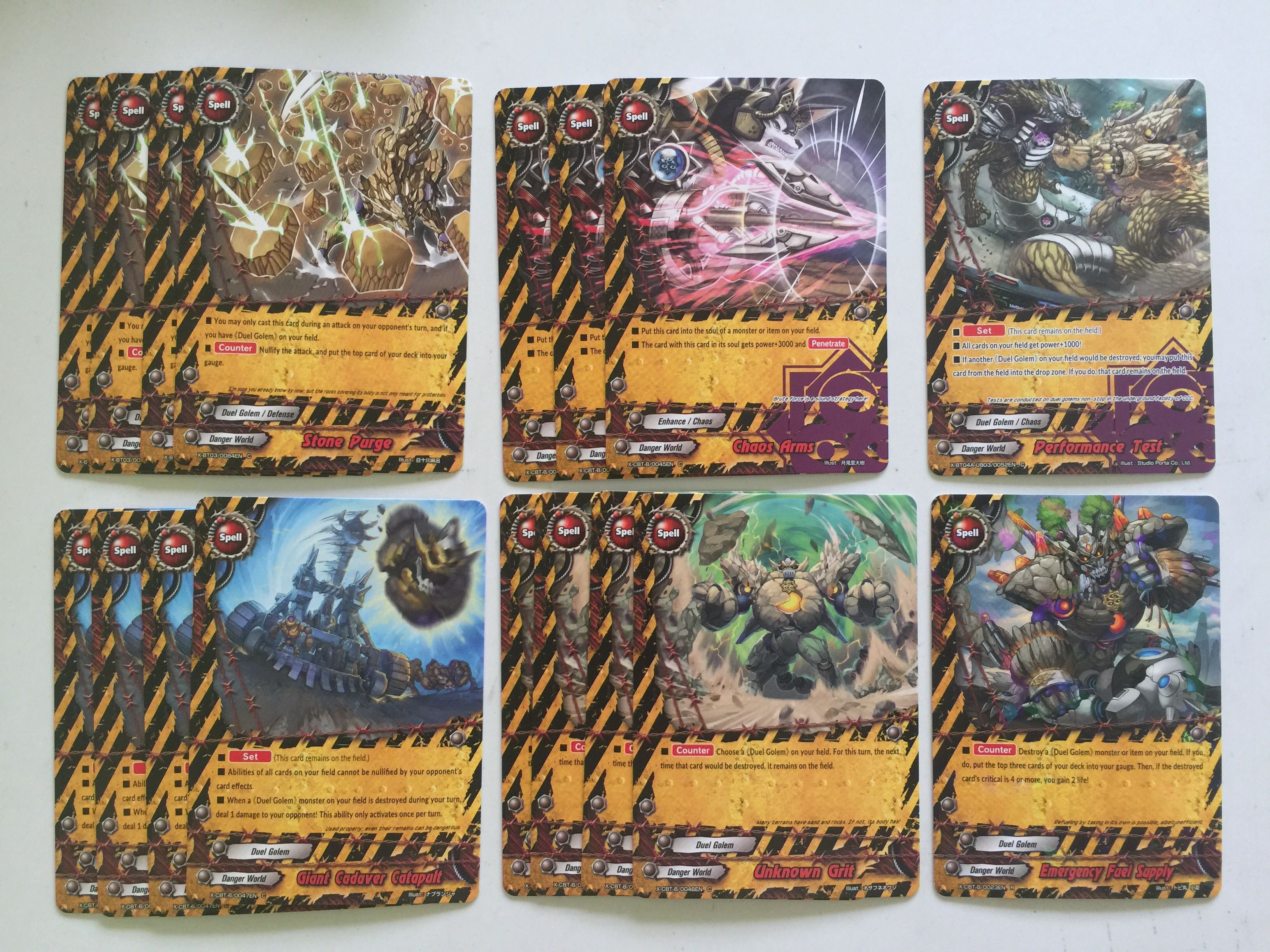 Buddyfight - 56 cards Duel Golem deck Danger world, Hobbies & Toys ...