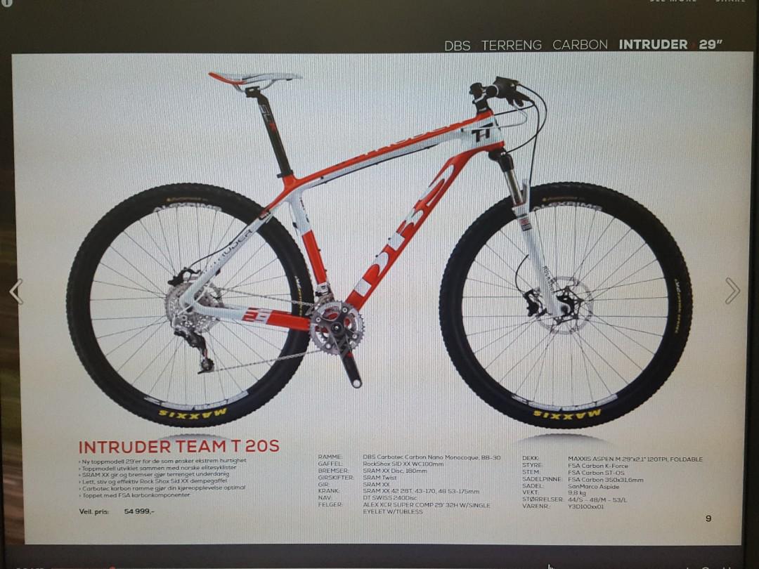 DBS Intruder Team20S Carbon 29er Hardtail Frame, Sports Equipment ...