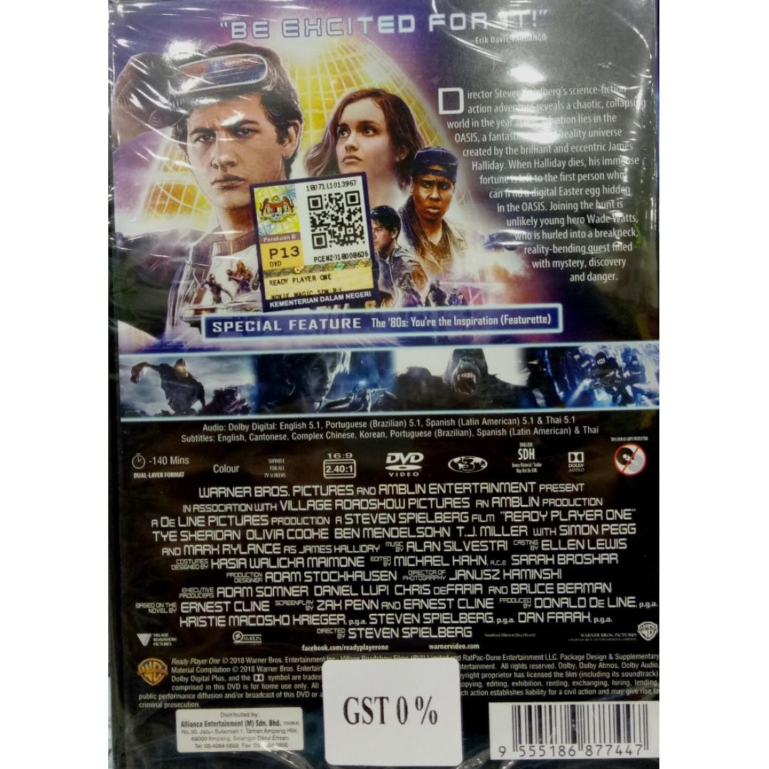 English Movie Ready Player One DVD, Hobbies & Toys, Music & Media, CDs ...