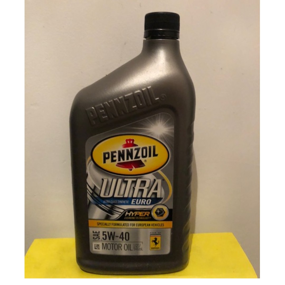Pennzoil Ultra Euro SAE 5W-40 Full Synthetic Motor Oil - 1 Quart, Car ...