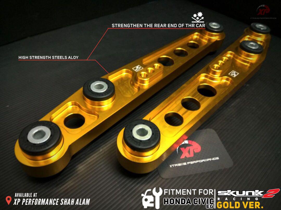 Rear Lower Control Arm Skunk2 For Honda Civic EG Gold Color with Black ...