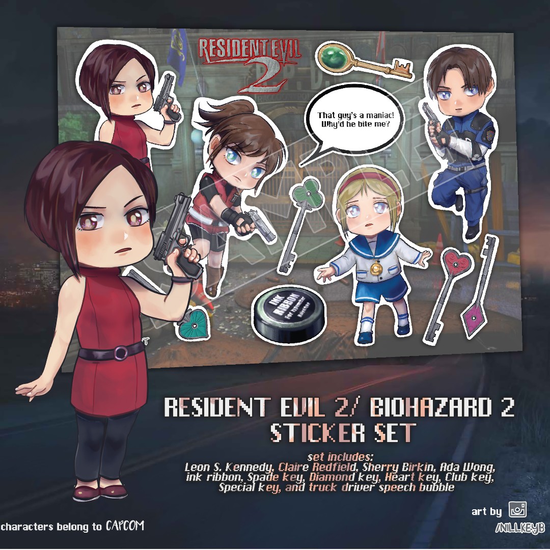 Resident Evil 2 stickers (A5), Hobbies & Toys, Stationery & Craft, Art ...