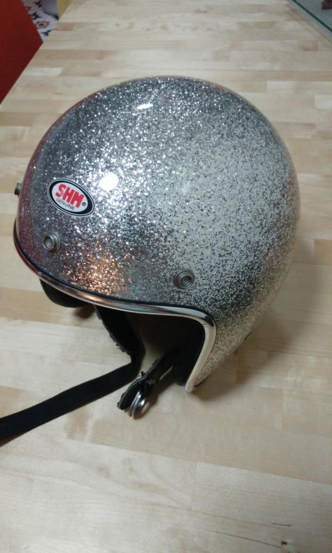 SHM Tachibana Jet vintage silver metal flake helmet, Motorcycles ...