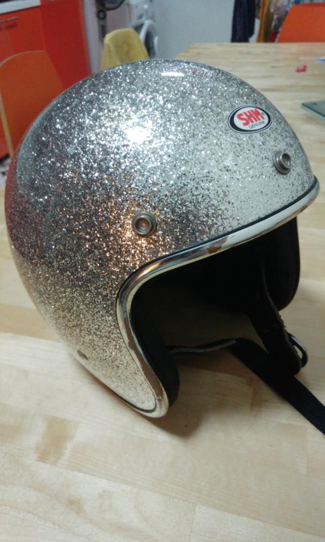 SHM Tachibana Jet vintage silver metal flake helmet, Motorcycles ...