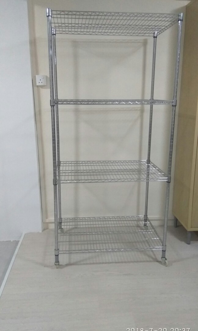 Stainless steel rack on wheels with locking mechanism., Furniture ...
