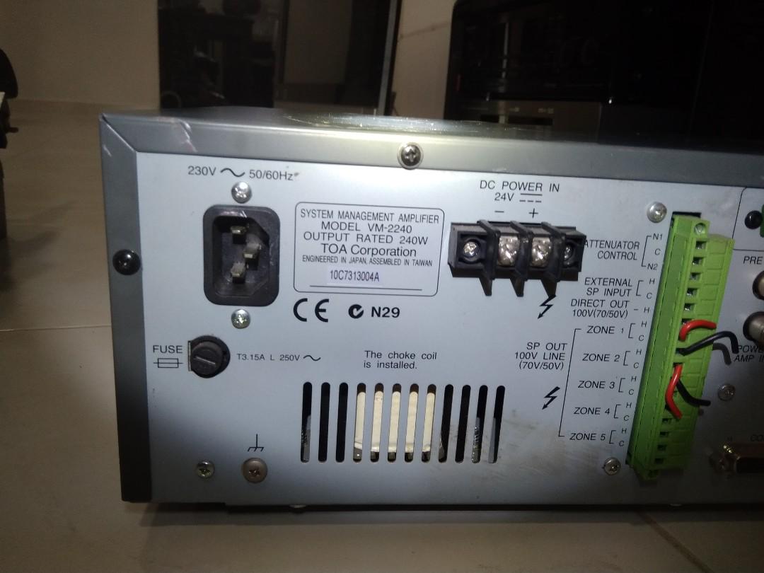 TOA VM-2240 system management amplifier, Audio, Other Audio Equipment ...