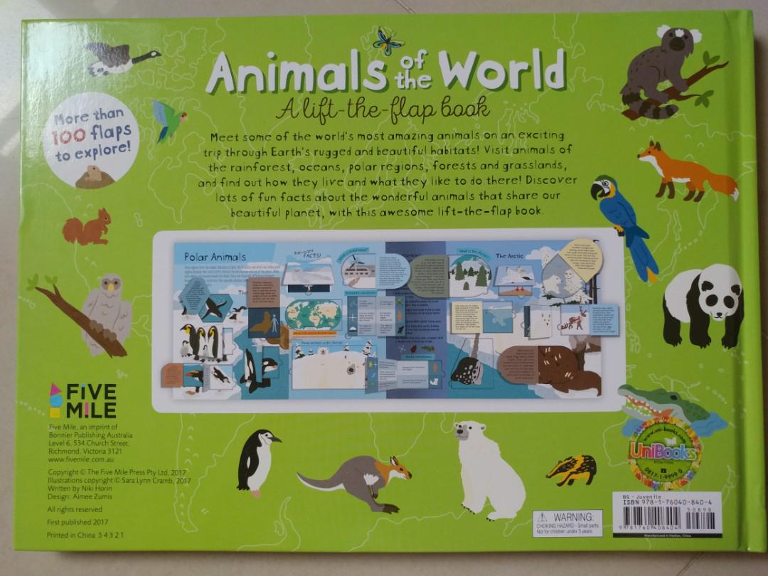 立體兒童書 Animals of the world flap book Children's book, 興趣及遊戲, 書本 & 文具 ...