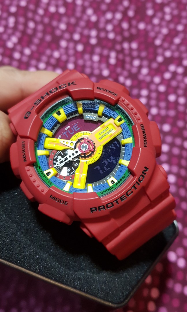 Casio G-Shock Red Digital Watch GA-110FC-1A, Luxury, Watches on Carousell