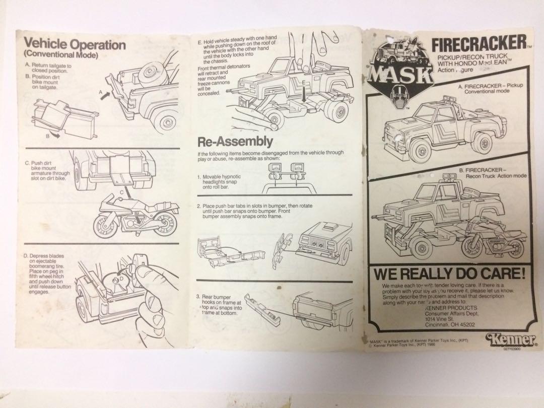 M.A.S.K Firecracker Manual Instruction, Hobbies & Toys, Toys & Games on ...