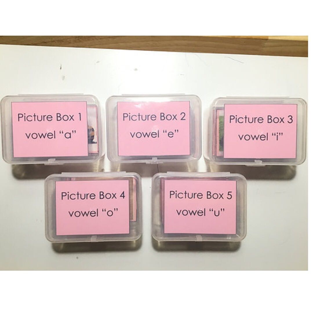 Montessori Pink Picture boxes, Hobbies & Toys, Toys & Games on Carousell