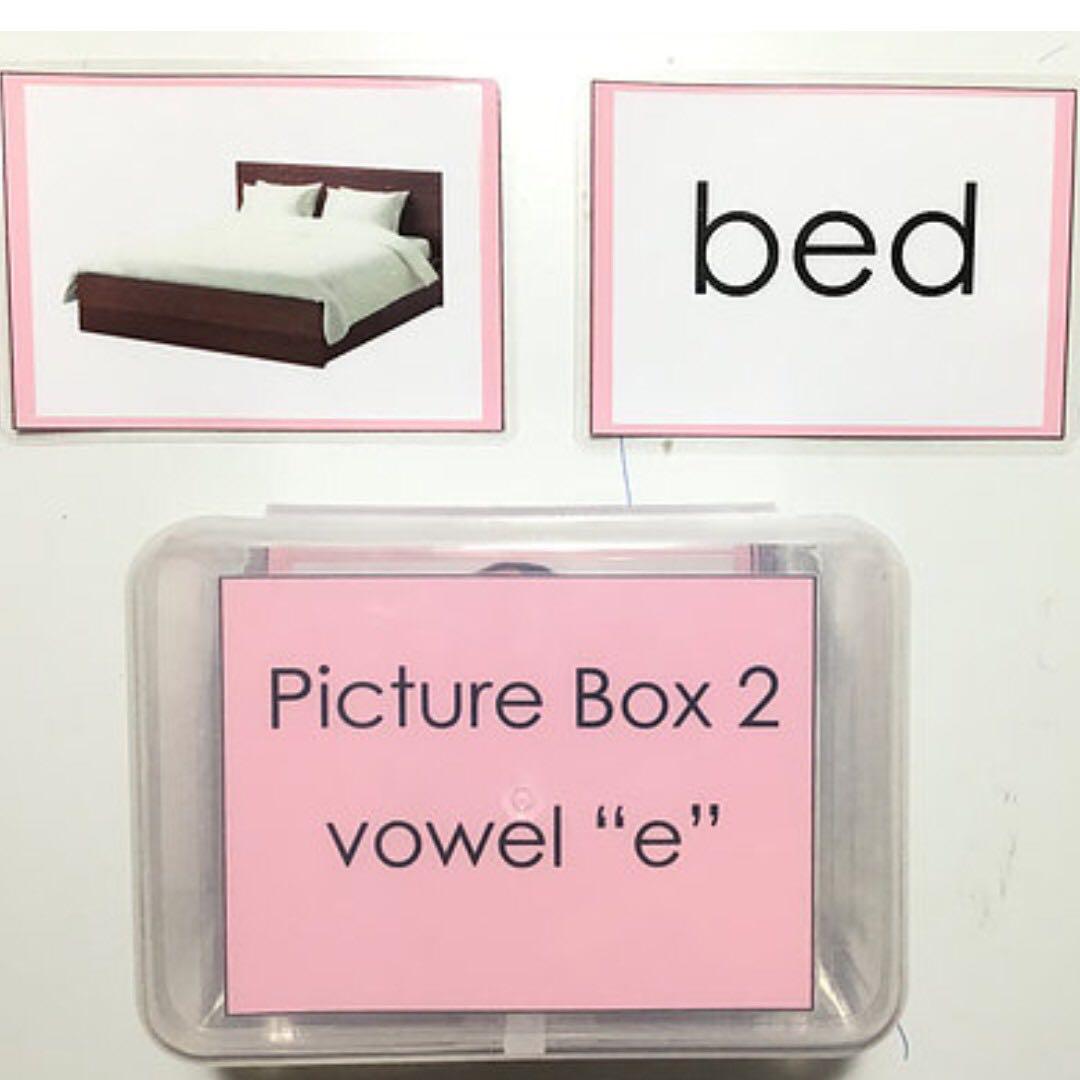 Montessori Pink Picture boxes, Hobbies & Toys, Toys & Games on Carousell