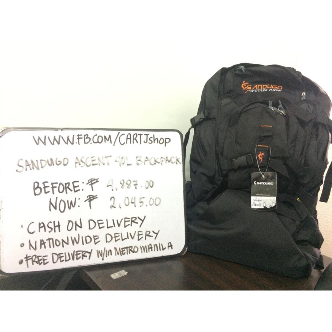 Sandugo Ascent 40L Backpack Black, Men's Fashion, Watches & Accessories ...