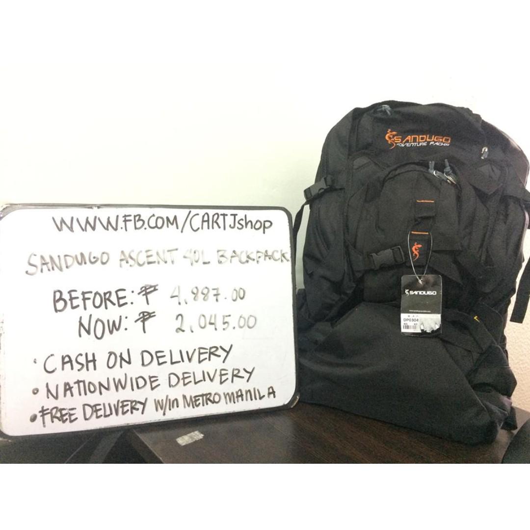 Sandugo Ascent 40L Backpack Black, Men's Fashion, Watches & Accessories ...