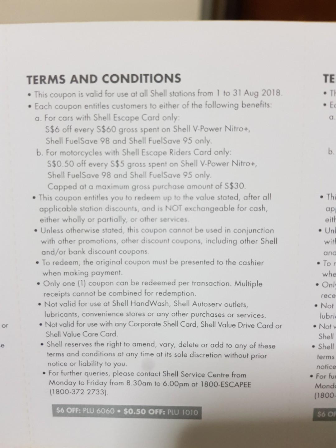 Shell Escape Card Voucher, Tickets & Vouchers, Local Attractions ...