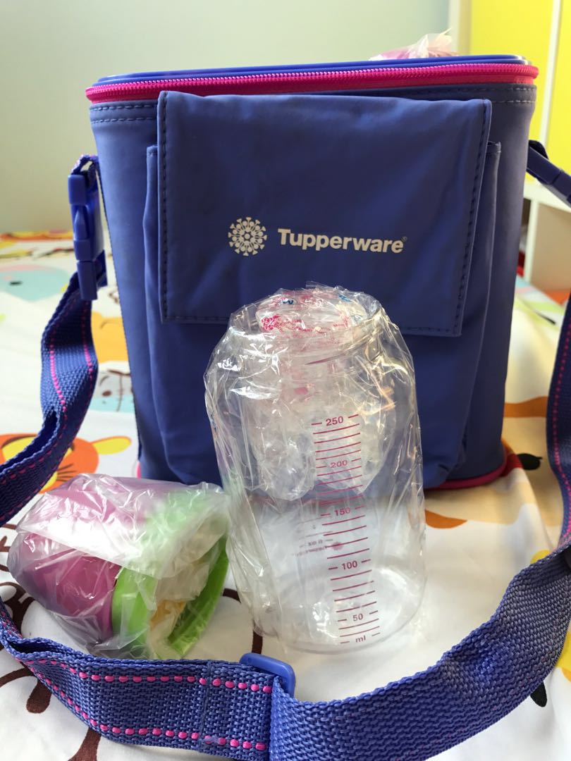 Tupperware Milk Bottle + Carrier, Babies & Kids, Nursing & Feeding ...