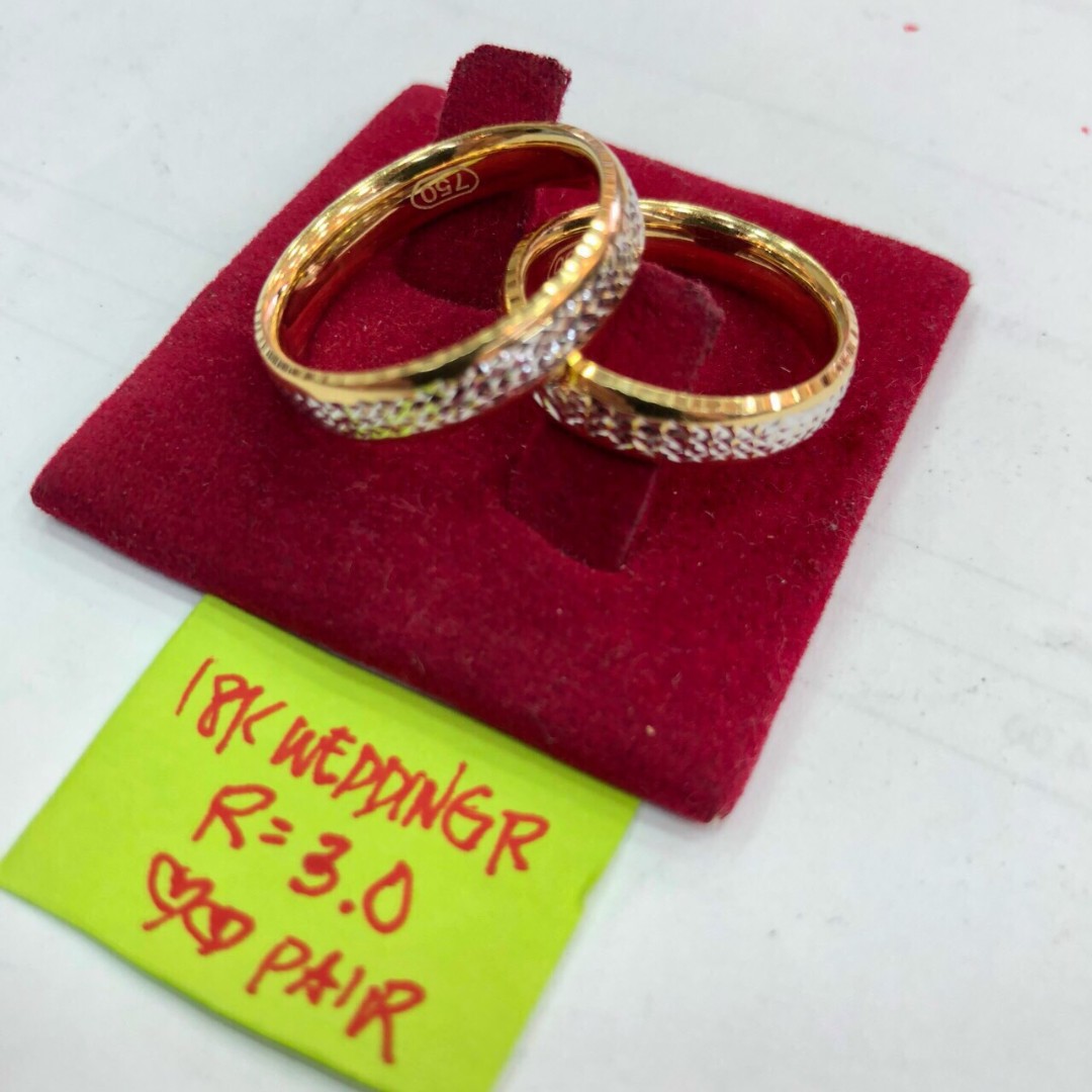 18k Saudi Gold Wedding Ring, Women's Fashion, Jewelry & Organizers ...