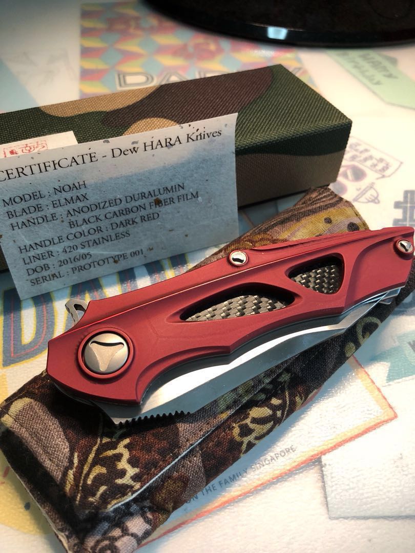 Dew Hara Custom Noah Prototype 001 Flipper 3.375" Mirror Polished Elmax ...